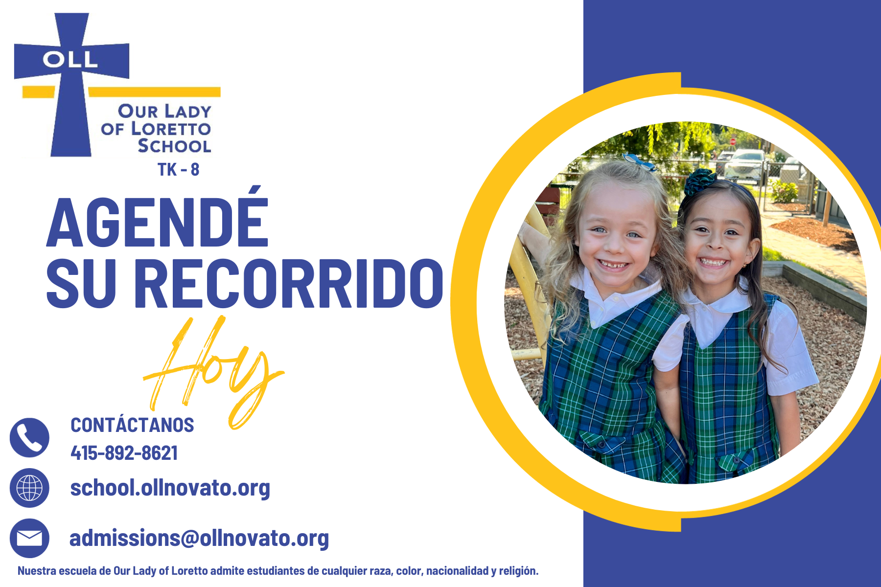 Admissions | Our Lady of Loretto School | Novato, CA